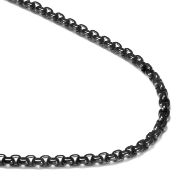 Black Titanium 4MM Box Link Necklace Chain