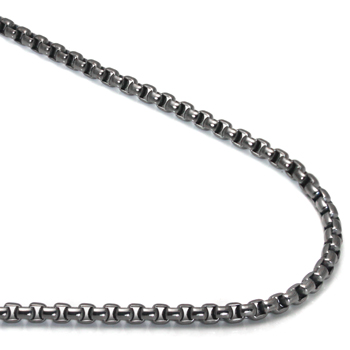 Gunmetal Grey Titanium 4MM Box Link Necklace Chain