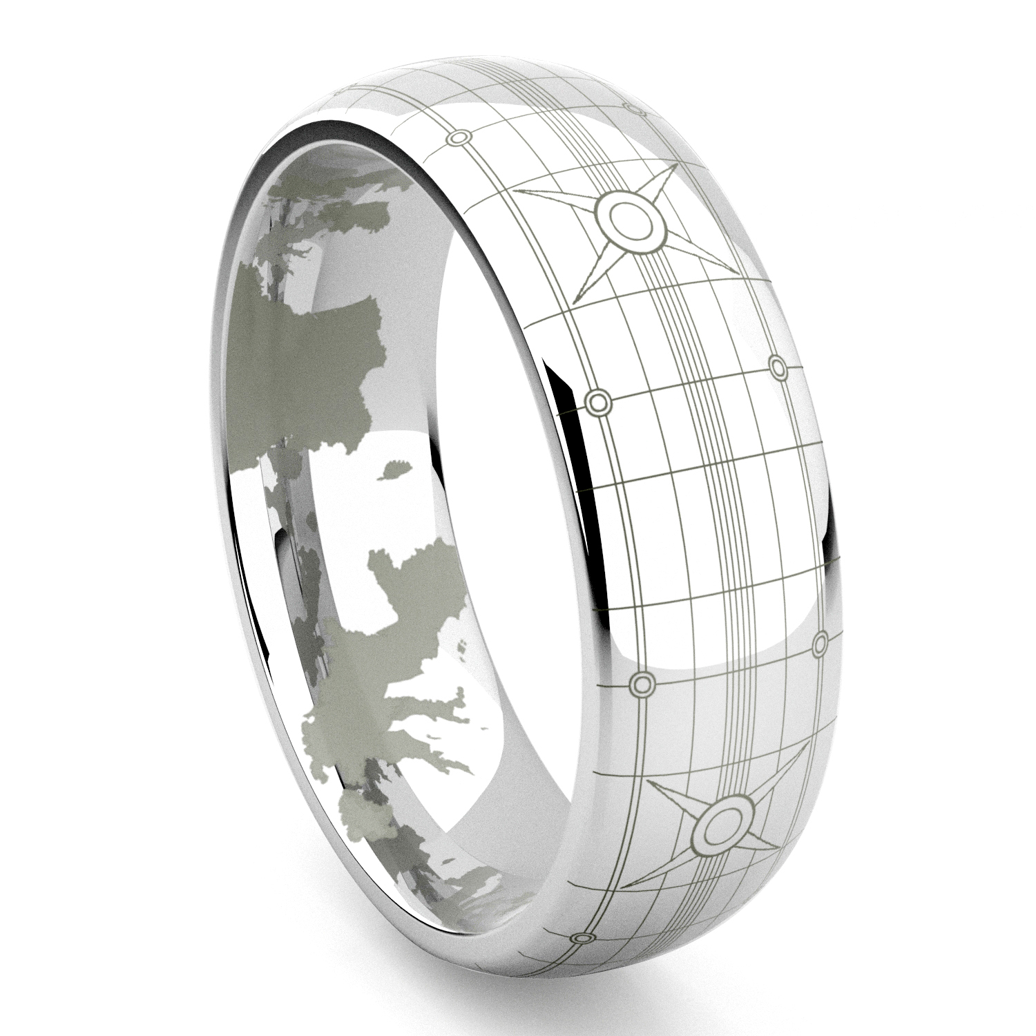 HALO Tungsten Carbide Men's Plain Dome Wedding Band HALO Tungsten Carbide Men's Plain Dome Wedding Band